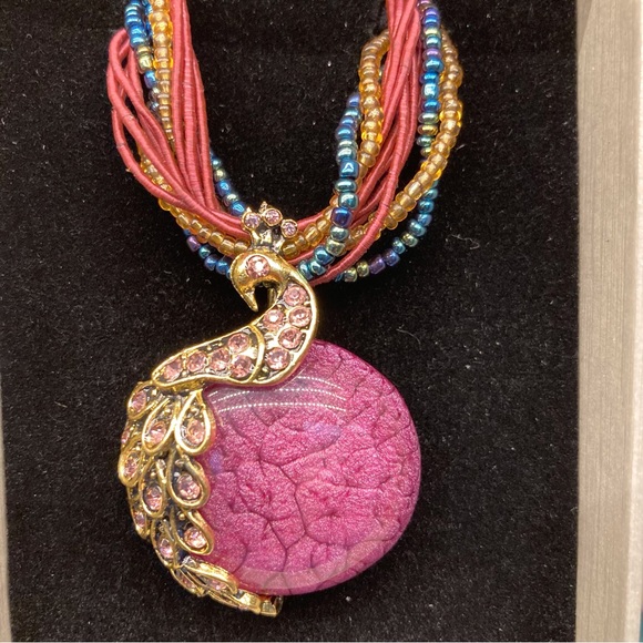 Zonman | Jewelry | Zonman Jeweled Peacock Braided Necklace Labeled ...